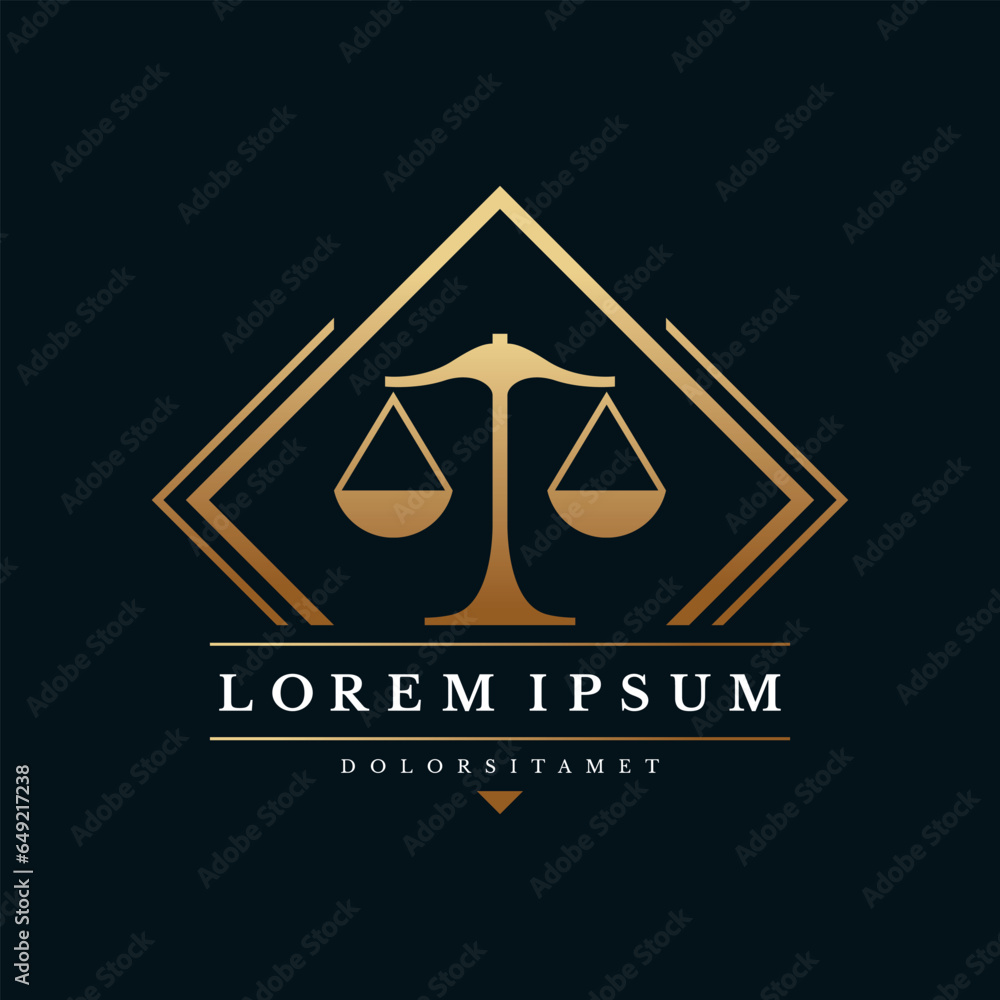 Vetor de Law firm logo. Scales symbol. Vector icon design. do Stock ...