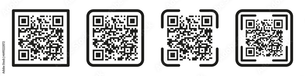 Scan QR code icon. Digital scanning qr code. QR code scan for ...