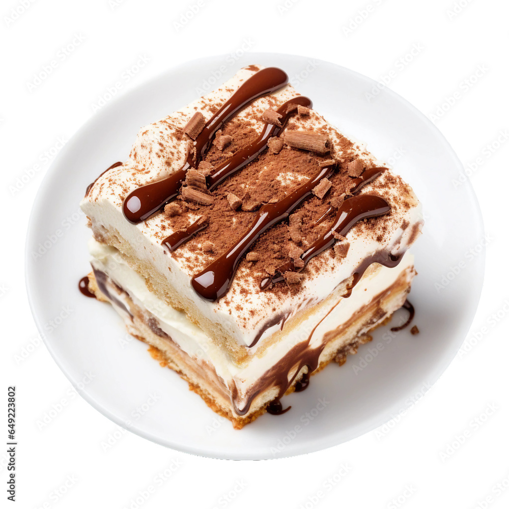 tiramisu, transparent background, isolated image, generative AI Stock ...