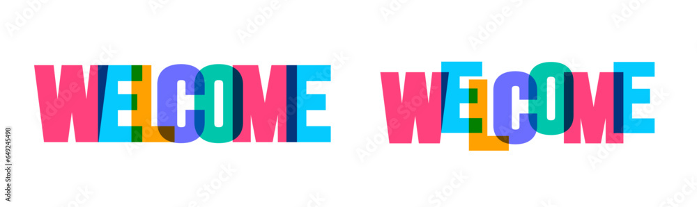 Welcome colorful lettering text font typography vector banner design ...