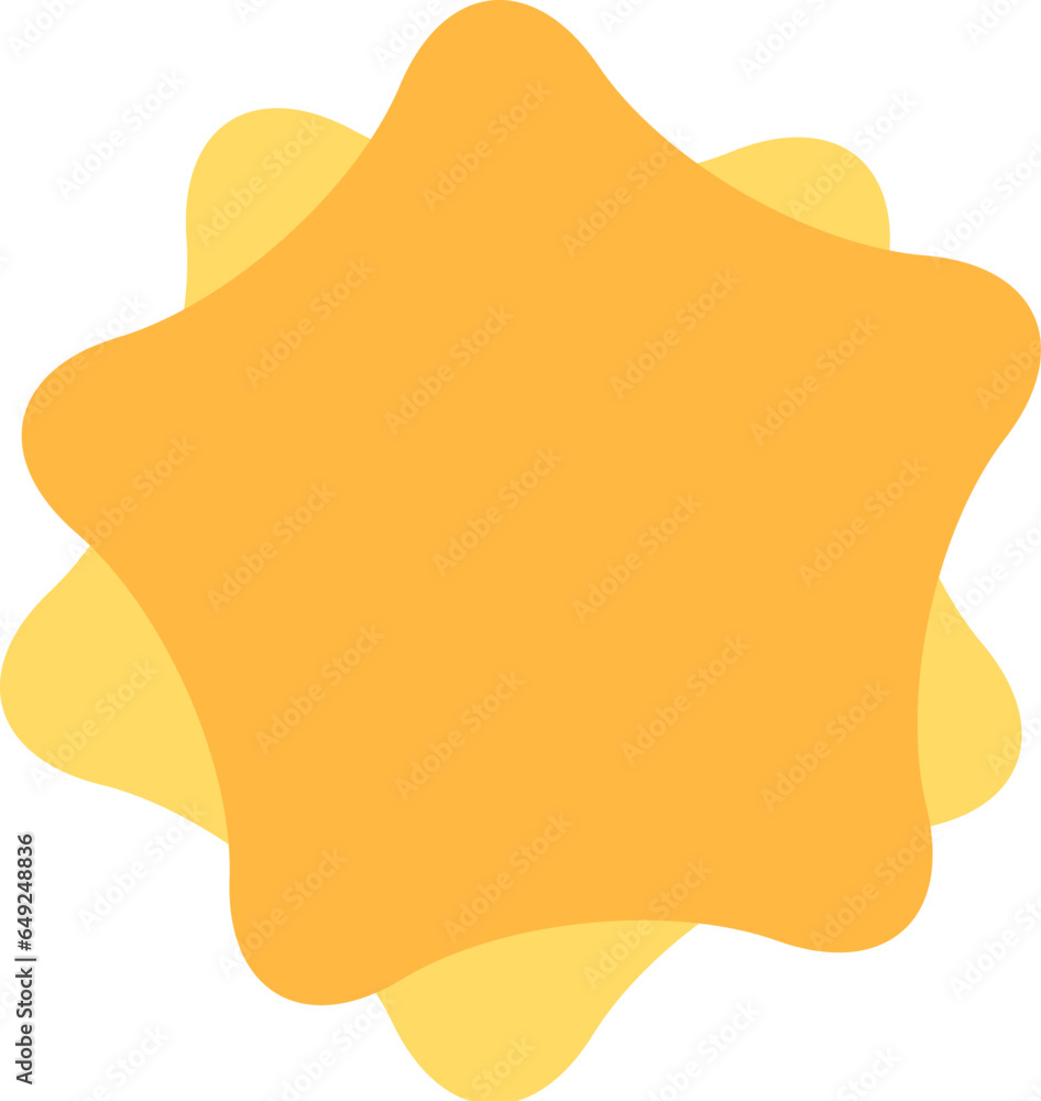 Intersection of two yellow child star shapes with rounded corners ...