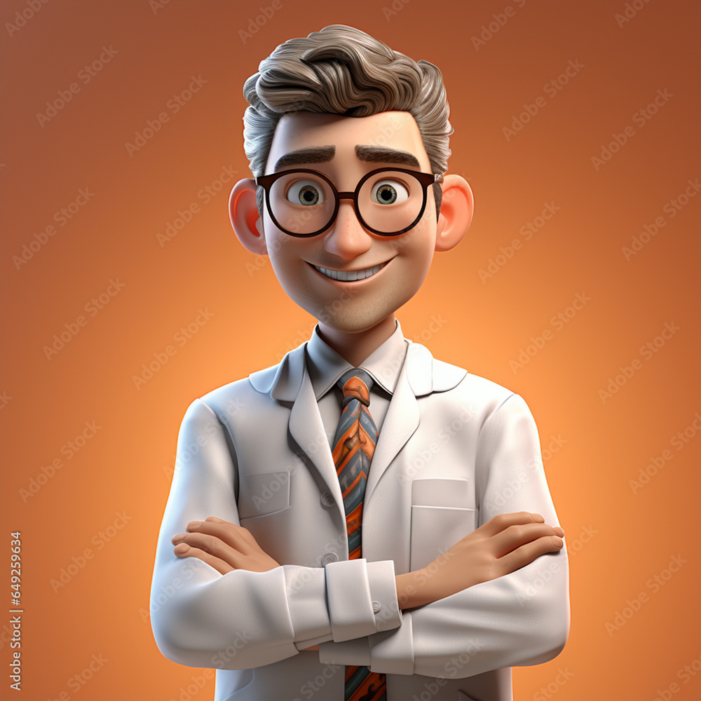 Photo & Art Print 3d render. Human doctor cartoon character, ai ...