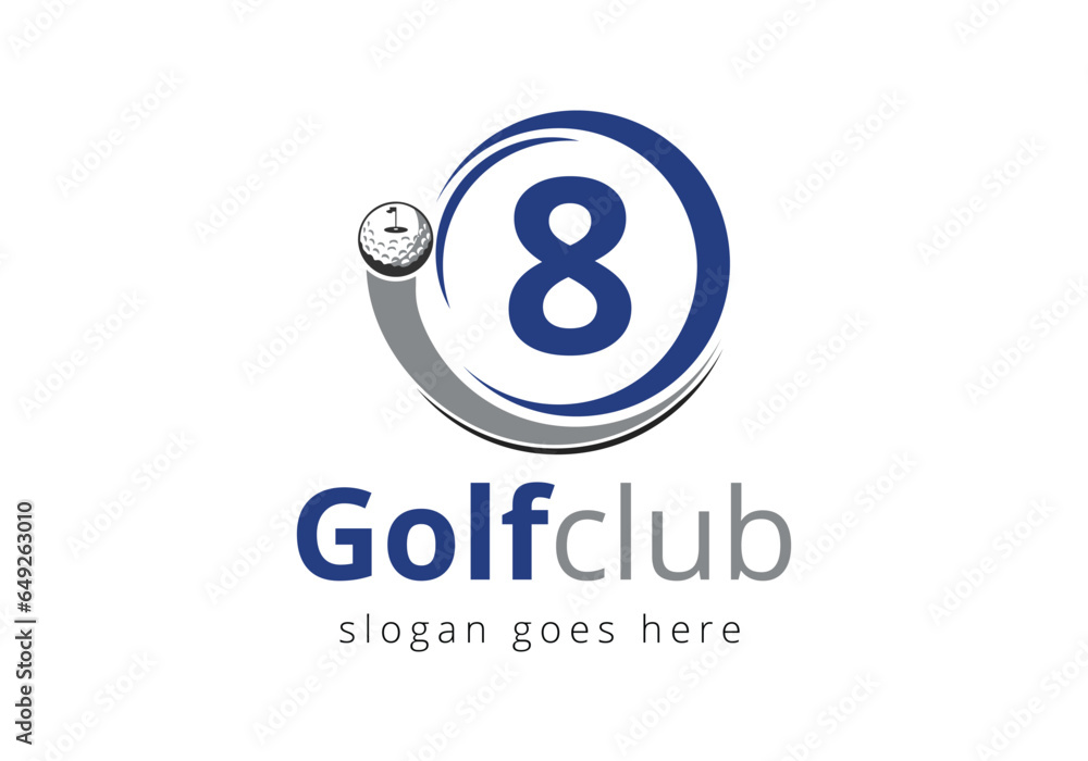 Initial 8 monogram alphabet with6 Golf Logo Design Template. Hockey ...
