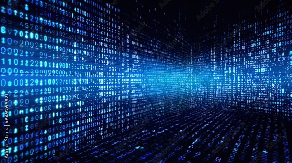 Abstract Futuristic Binary code background, generative ai Stock ...