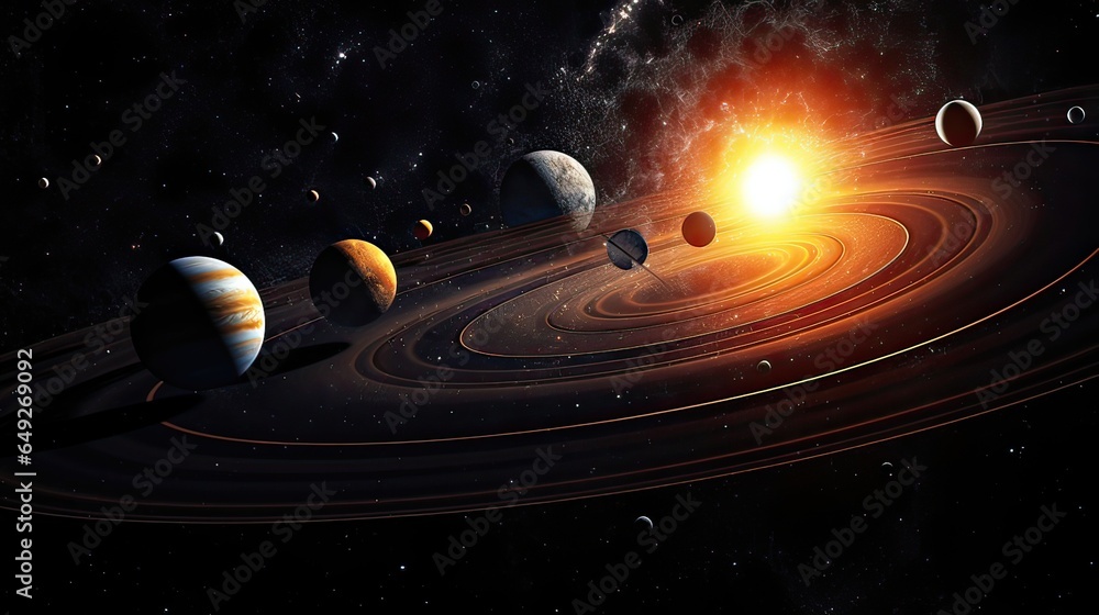 Solar system exploration as spacecraft visit planets, revealing the ...