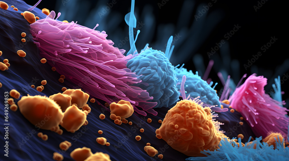 Magnified molecular structure of bacteria causing disease Stock ...