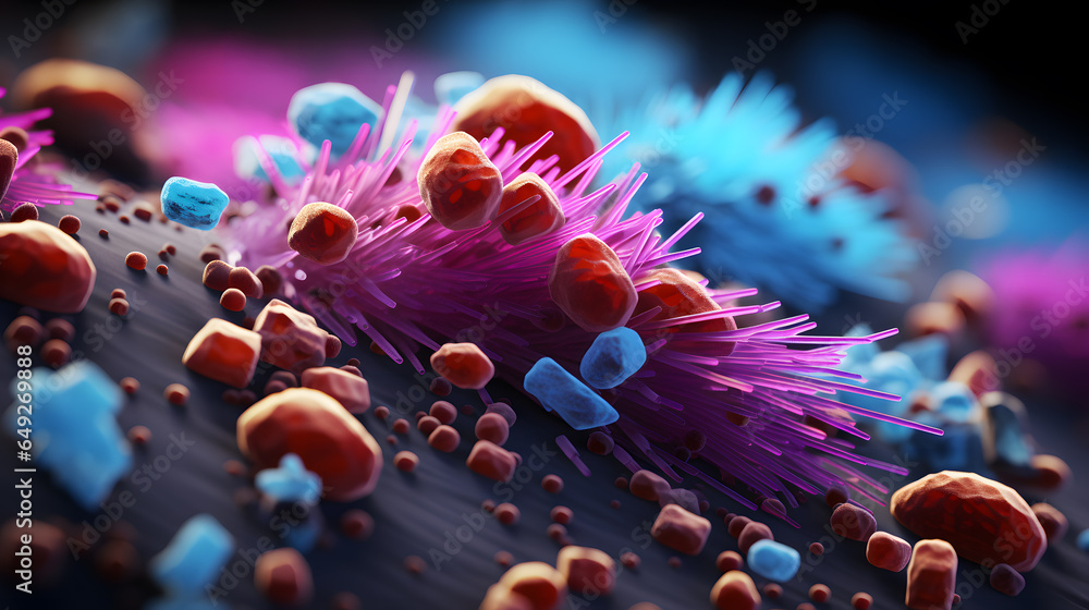 Magnified molecular structure of bacteria causing disease Stock ...