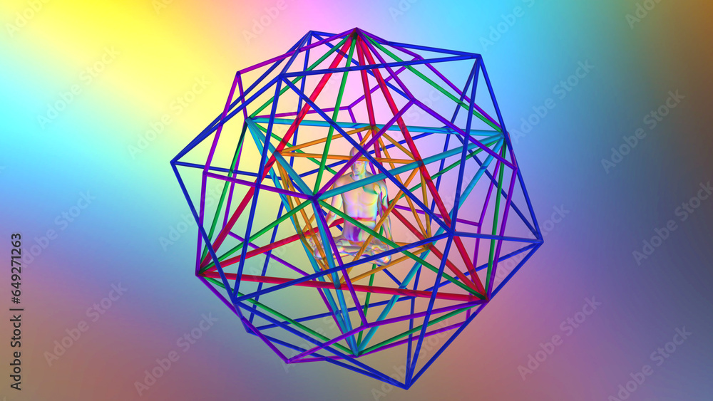 looped 3d animation. a glass merkaba guided by the meditation of an ...