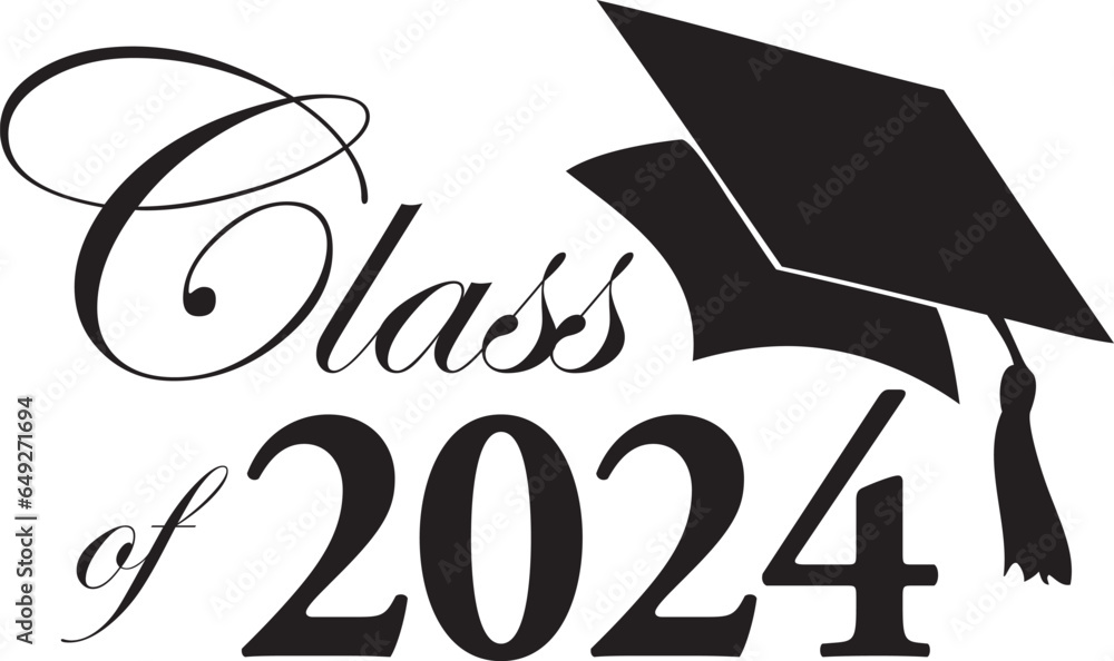 Class of 2024 Graduation Clip Art Stock Vector | Adobe Stock