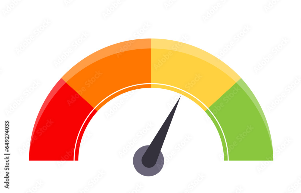 Colorful speedometer concept. Gauge meter, infographics and data ...