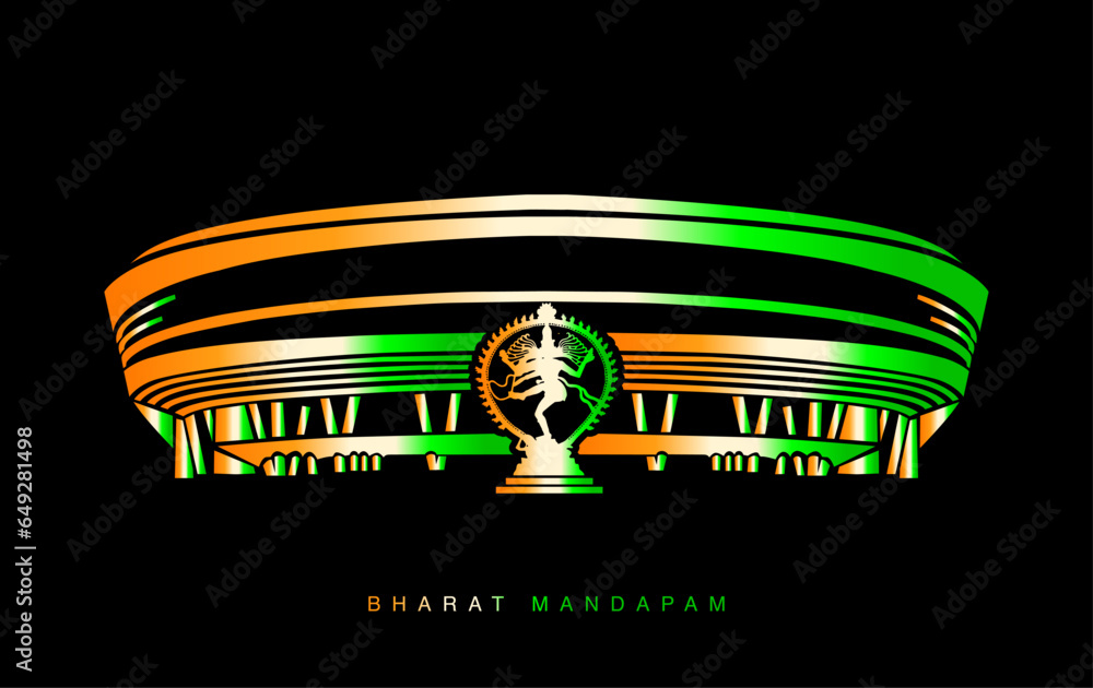 Bharat Mandapam vector icon. An Indian pillared hall public rituals in ...