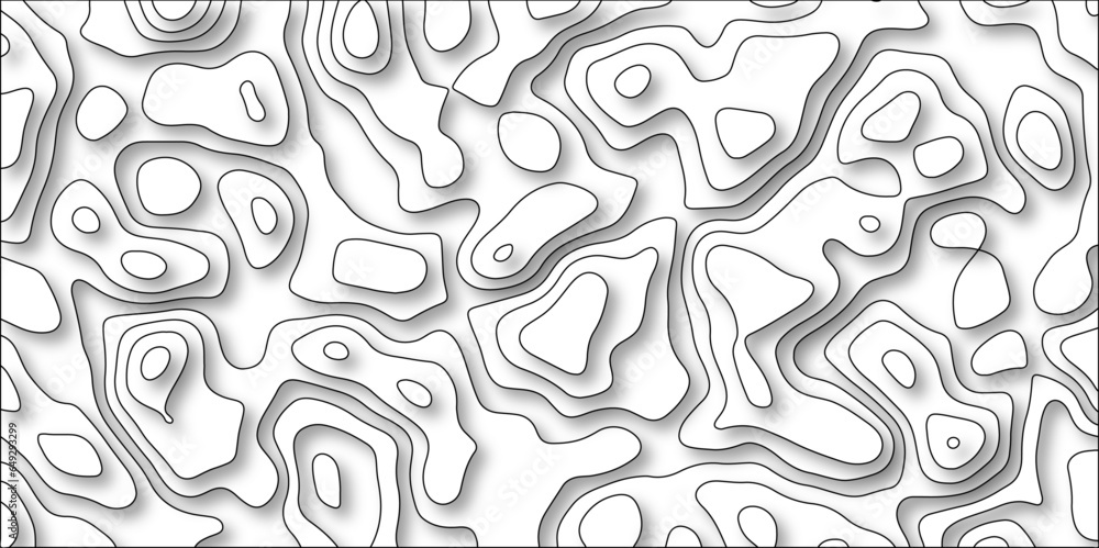 3D Contour map background. Vector geography scheme and terrain ...