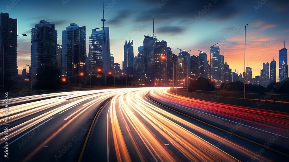 Abstract speeding or fast Motion blur of a highway overpass road, Long ...