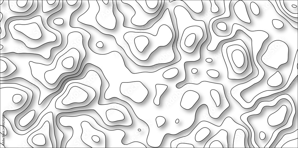 3D Contour map background. Vector geography scheme and terrain ...