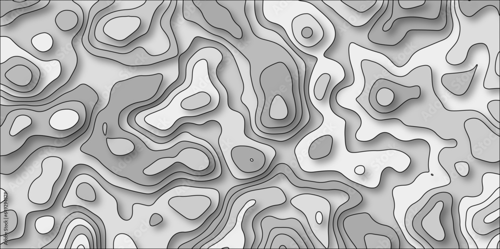 3D Contour map background. Vector geography scheme and terrain ...