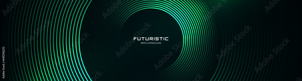 3D green techno abstract background overlap layer on dark space with ...