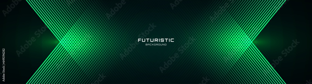 3D green techno abstract background overlap layer on dark space with ...