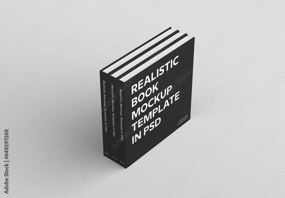 Three Square Books Mockup Template Stock Template | Adobe Stock
