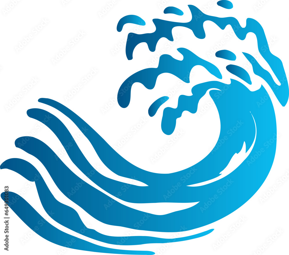 Wave depicted as a simple vector symbol on a white background Stock ...