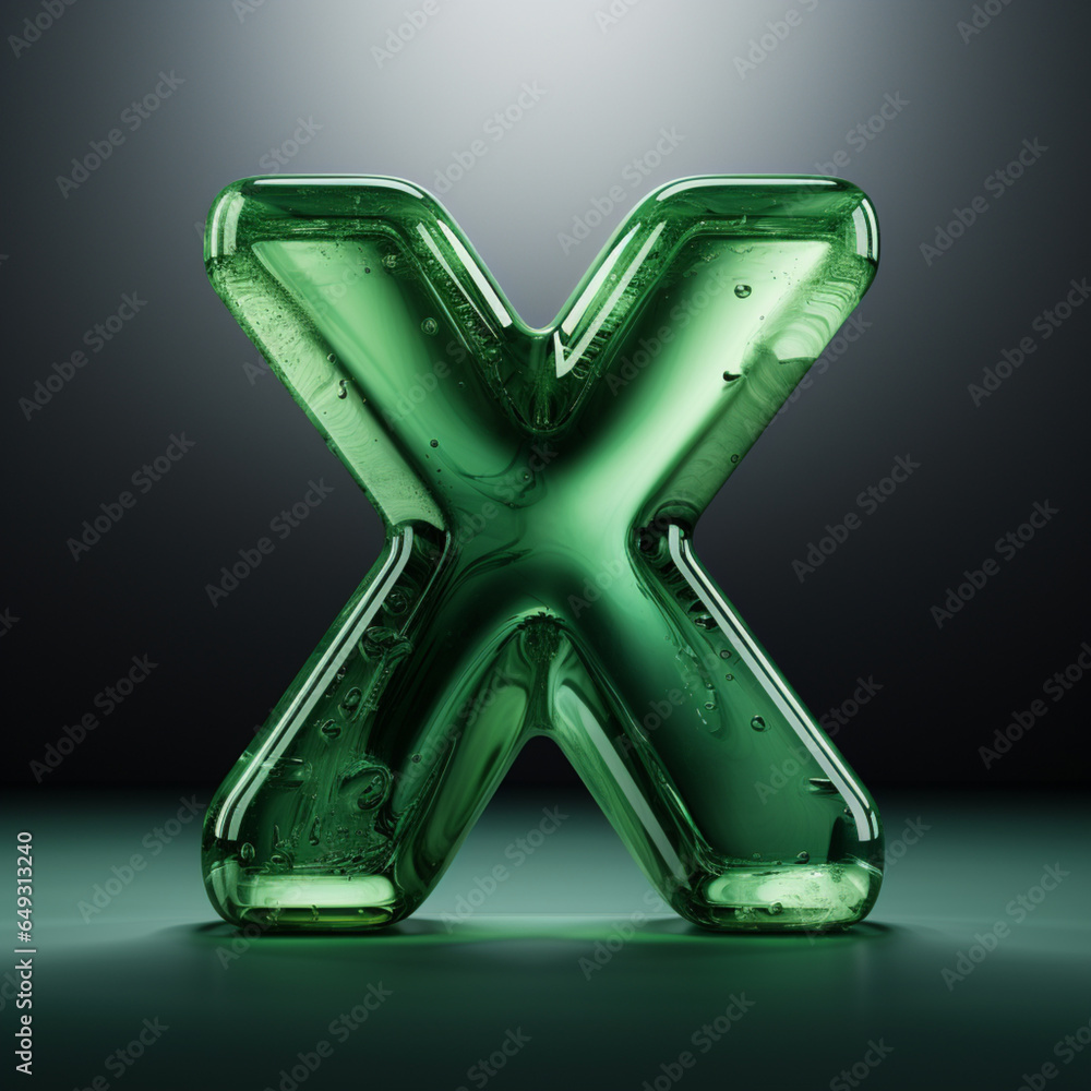 Fondo con detalle y textura de letra X de cristal con color verde y ...