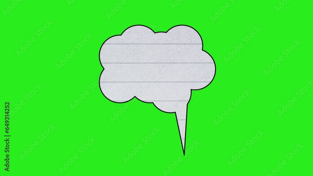 Speech bubble on green screen chroma key background. Animated white ...