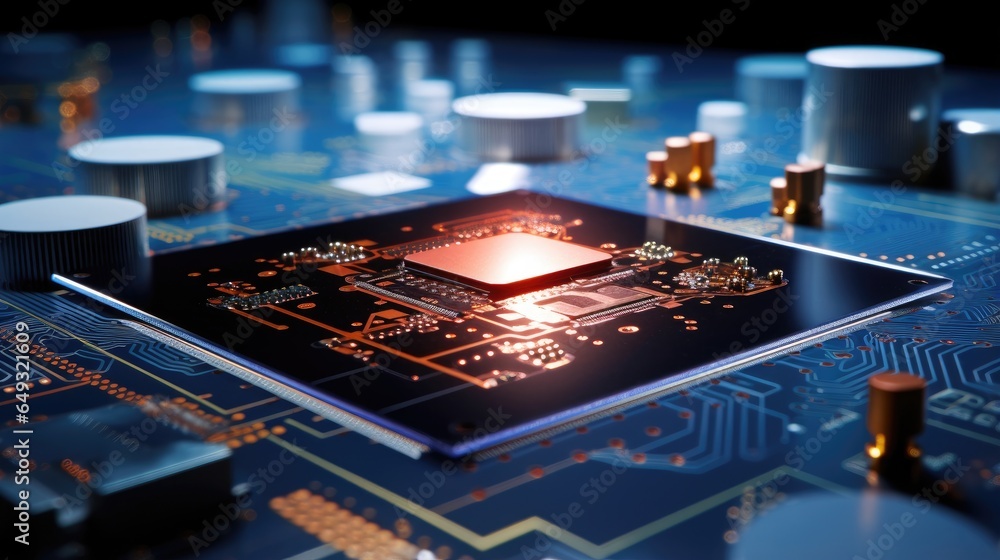 Production of a modern microprocessor Stock Illustration | Adobe Stock