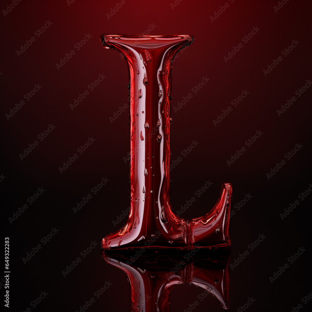 Fondo con detalle y textura de letra L con plastico de color rojo y ...