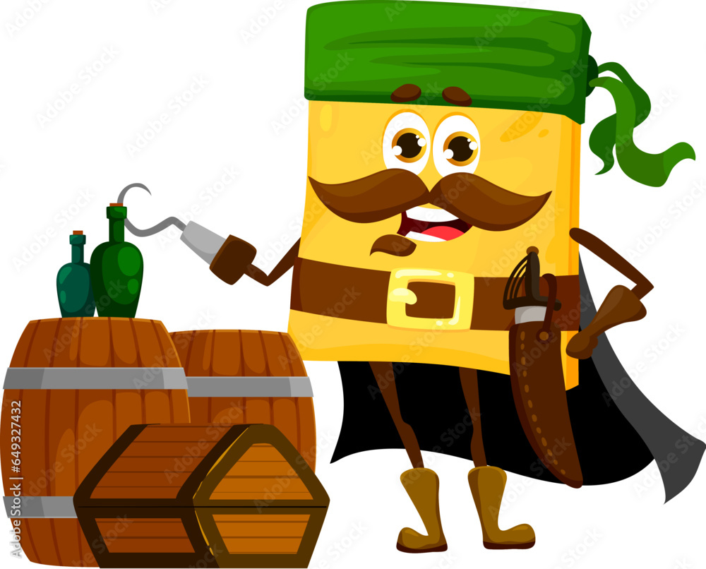 Cartoon italian pasta pirate or corsair sailor character. Funny ...