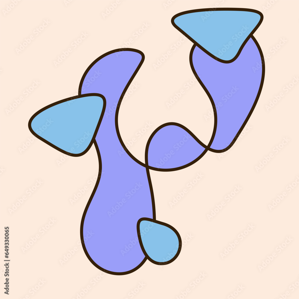 Abstract Doodle Curve Line Shape Symbol Silhouette Funny Icon Poster ...