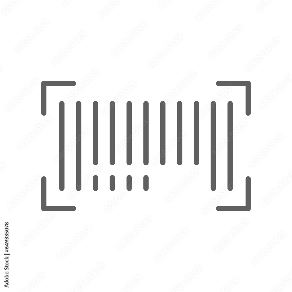 Barcode line icon. Realistic Black bar code verifying Sign shopping ...