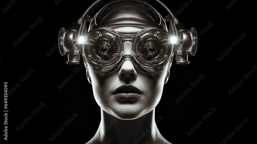 1950's Atomic age portrait of model as astronaut wearing sci-fi style ...