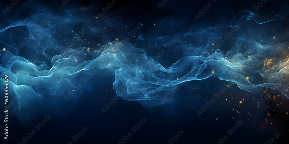 Blue air flow wave effect. Design for visualizing air or water flow ...