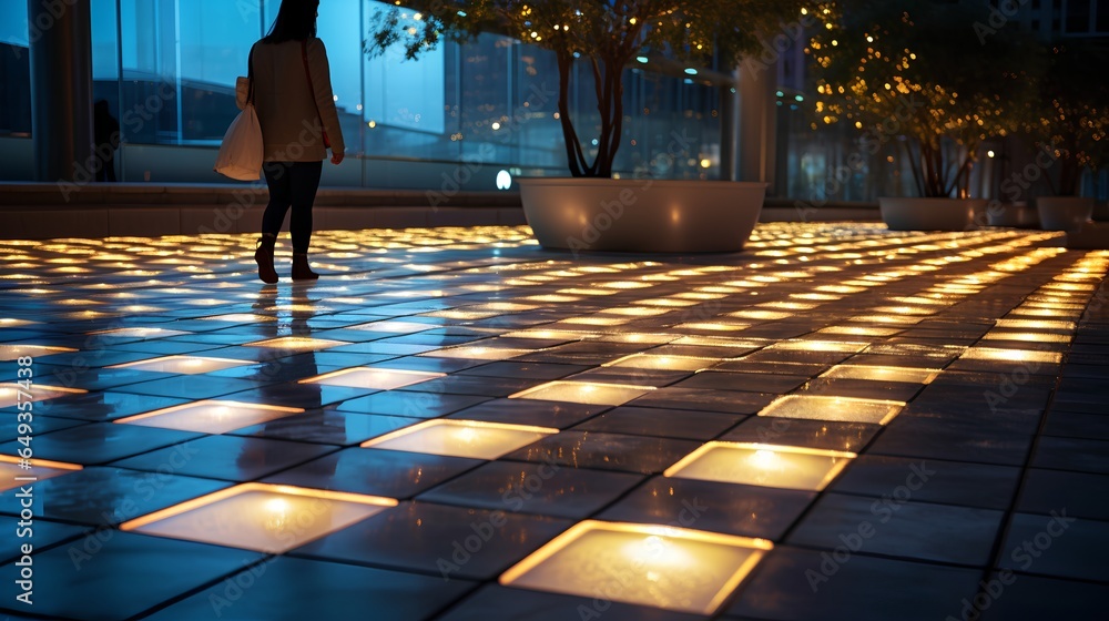 Innovative Pavegen installation, a technology that converts kinetic ...