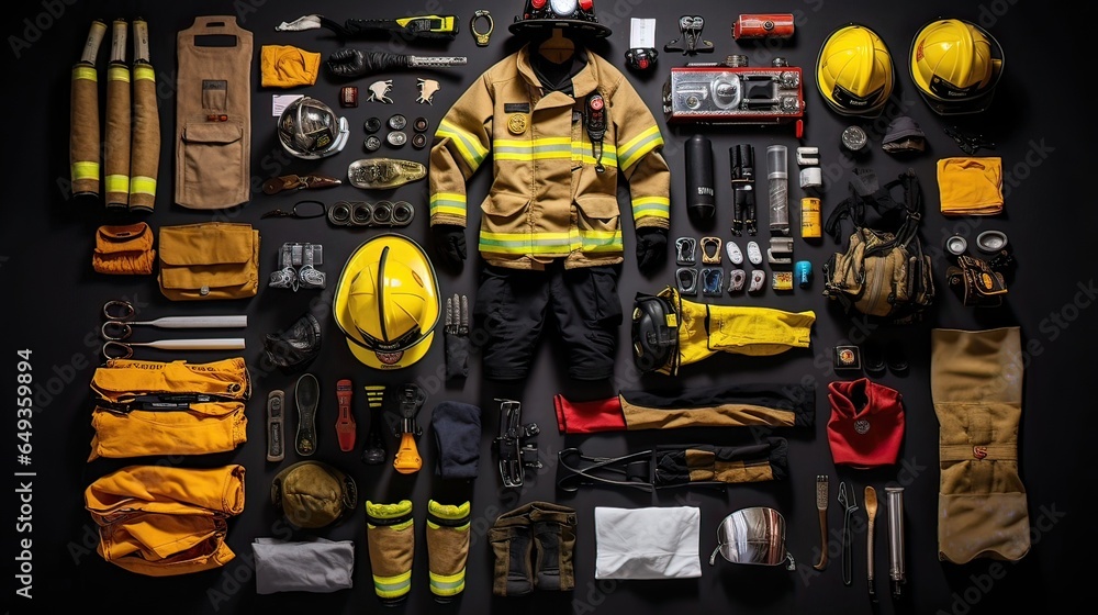 Essential firefighting tools, equipment bag contents, emergency ...