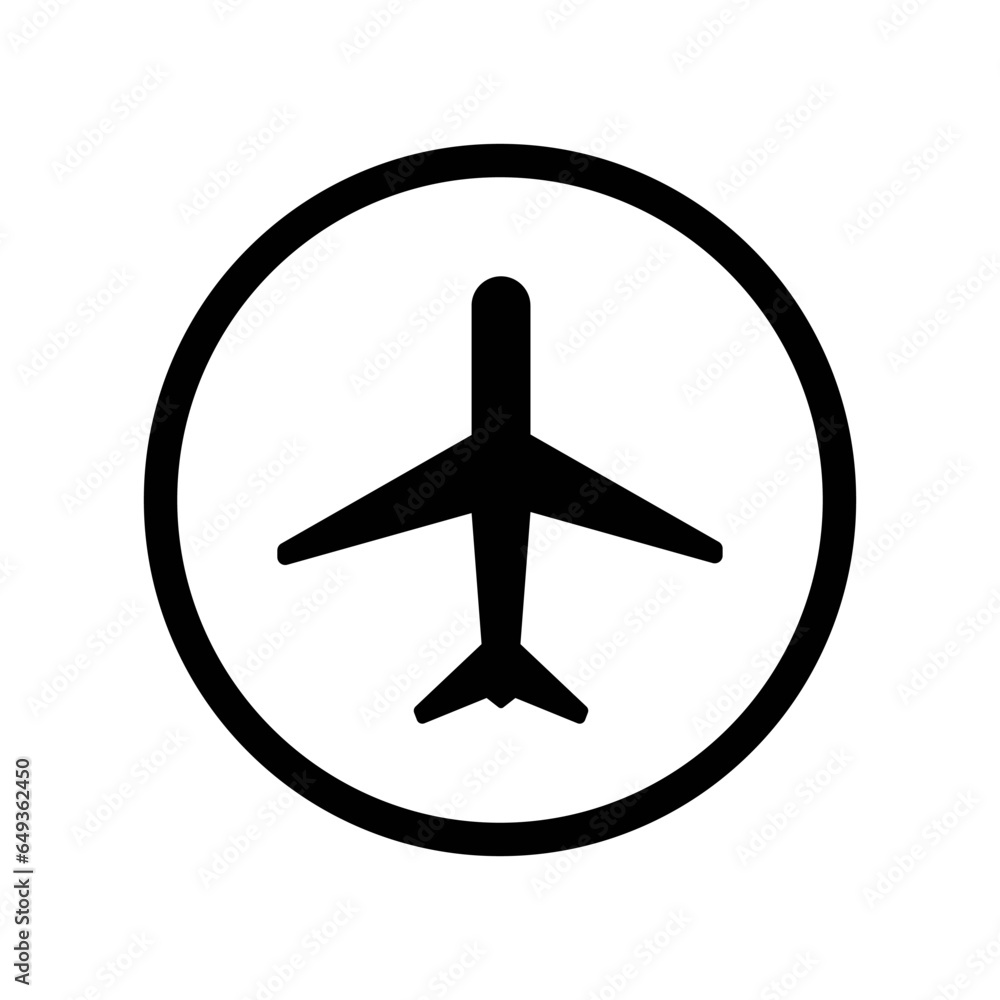 Airplane mode icon flat vector, airplane mode sign symbol flat vector ...