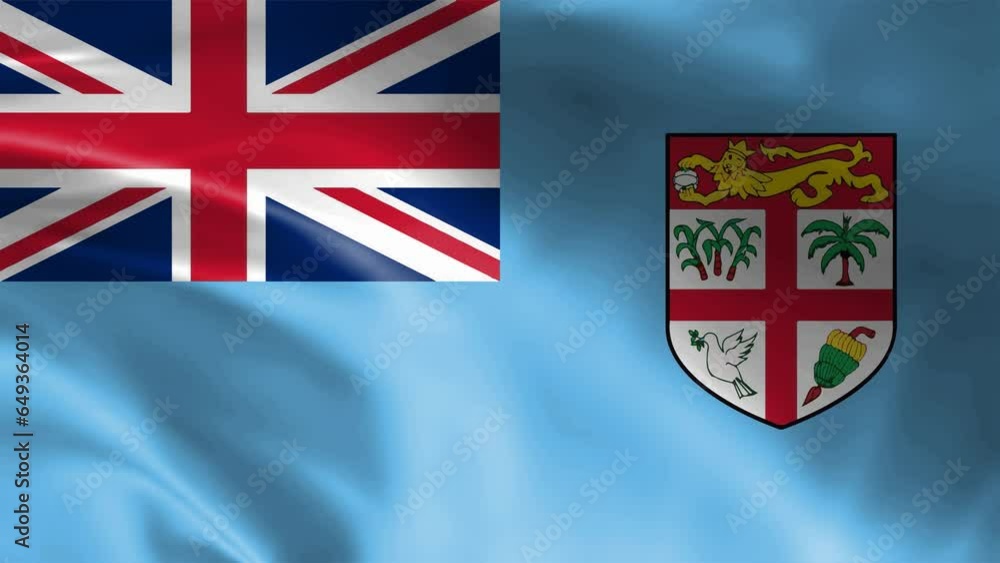 Fiji flag is waving 3D animation. Fiji flag waving in the wind ...