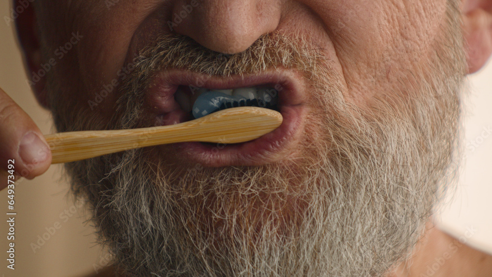 Close up unrecognizable old male retired middle-aged senior mature ...