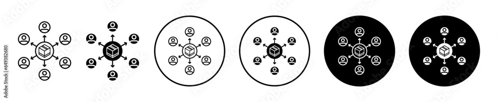 distribution channel icon. Online product advertisement omni channel ...
