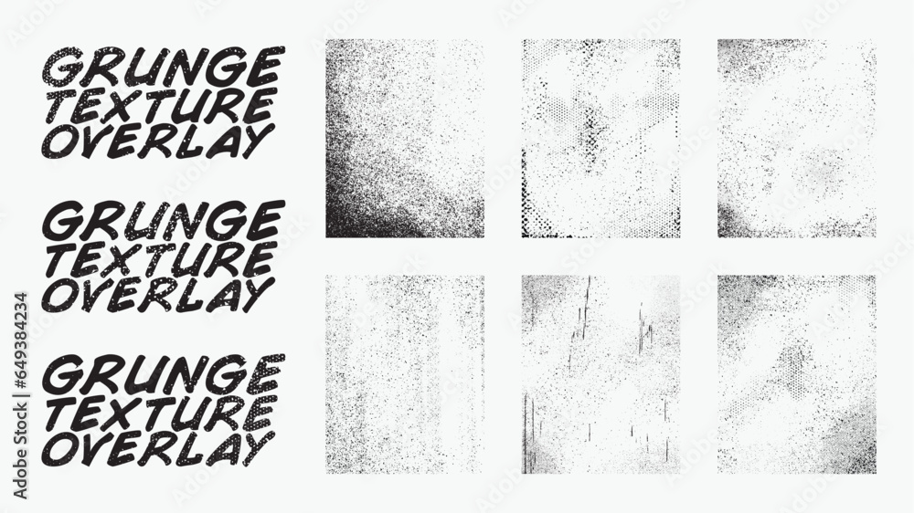 grunge vintage texture overlay vector set, retro texture overlay vector ...