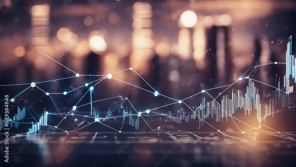 Global network link connection and graph chart stock market diagram and ...