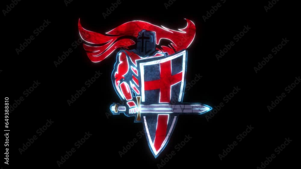 Templar Knight Warrior Animated Logo - Loop Graphic Element Overlay ...