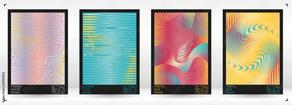 Geometrical Poster Design with Optical Illusion Effect. Minimal ...