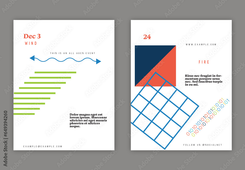 US Letter Flyer Template Very Minimal With Simple Bright Geometric ...