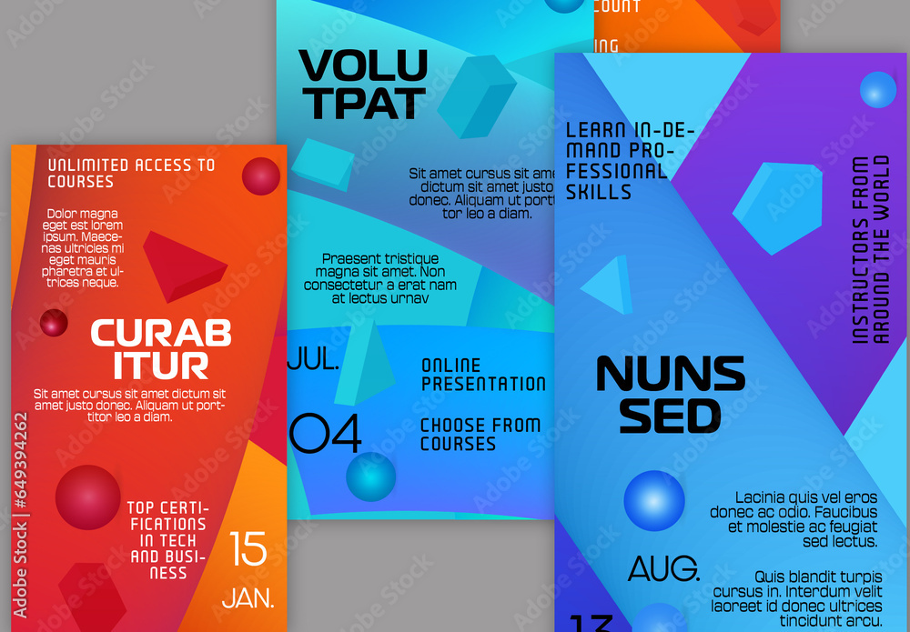 Social Media Story Vertical Post Layout Abstract Fluid 3D Neon Shape ...