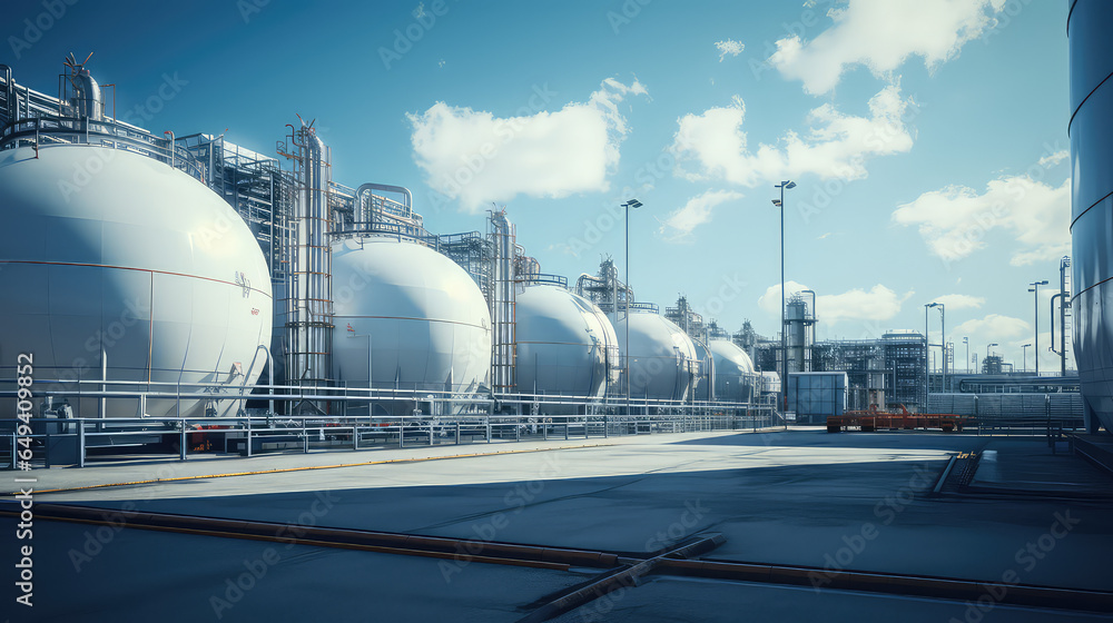 Foto de Natural Gas Tank. Large vessels or tanks filled with natural ...