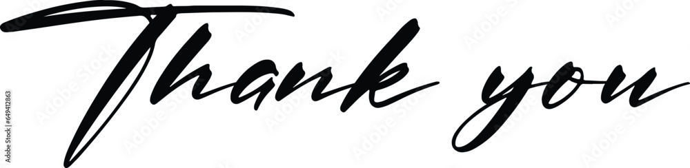 Thank you black handwritten text. Thank you black vector sign. Stock ...