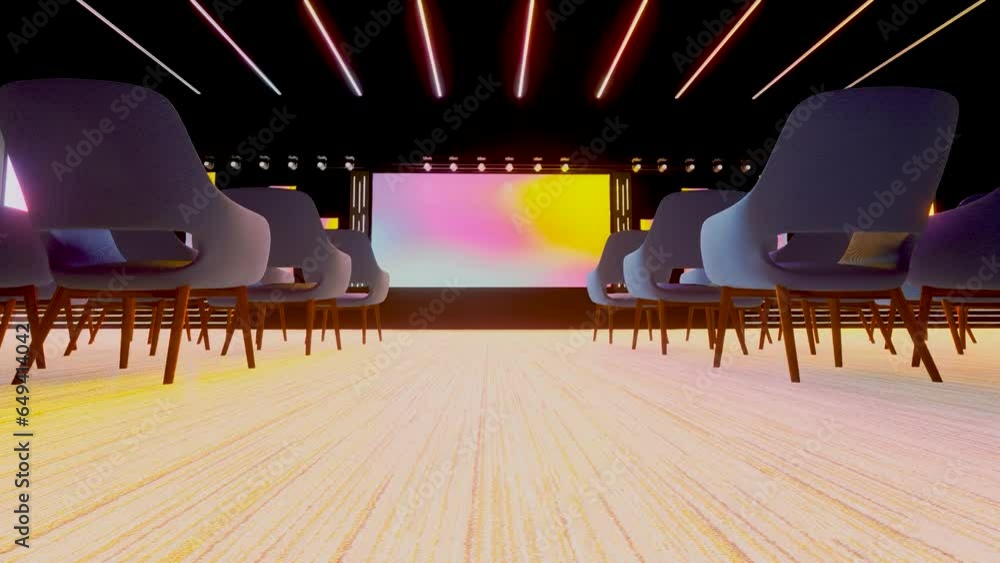 3D animation of Empty stage Design for mockup and Corporate identity ...