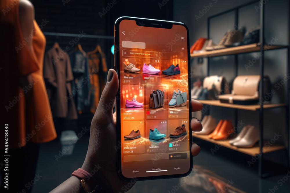A mobile app interface that seamlessly integrates social media shopping ...