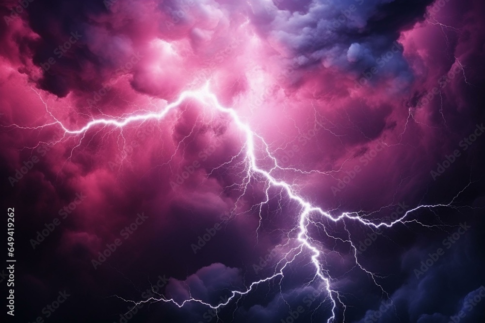 Vivid storm with pink lightning, vortex, tornado, and electrifying ...
