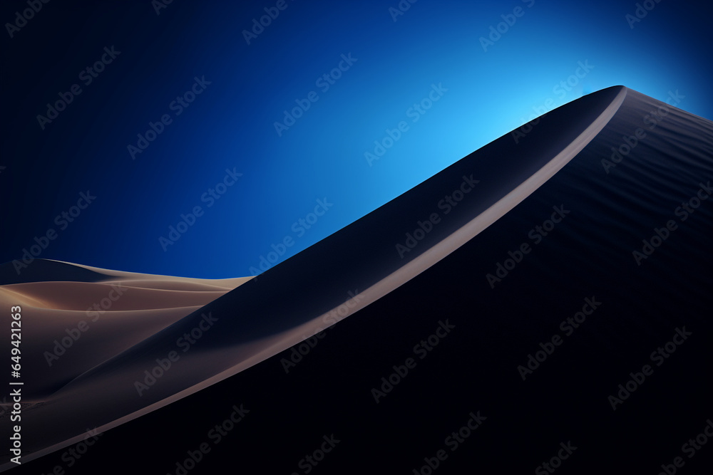 Nature and landscape concept. Abstract minimalist landscape of blue ...